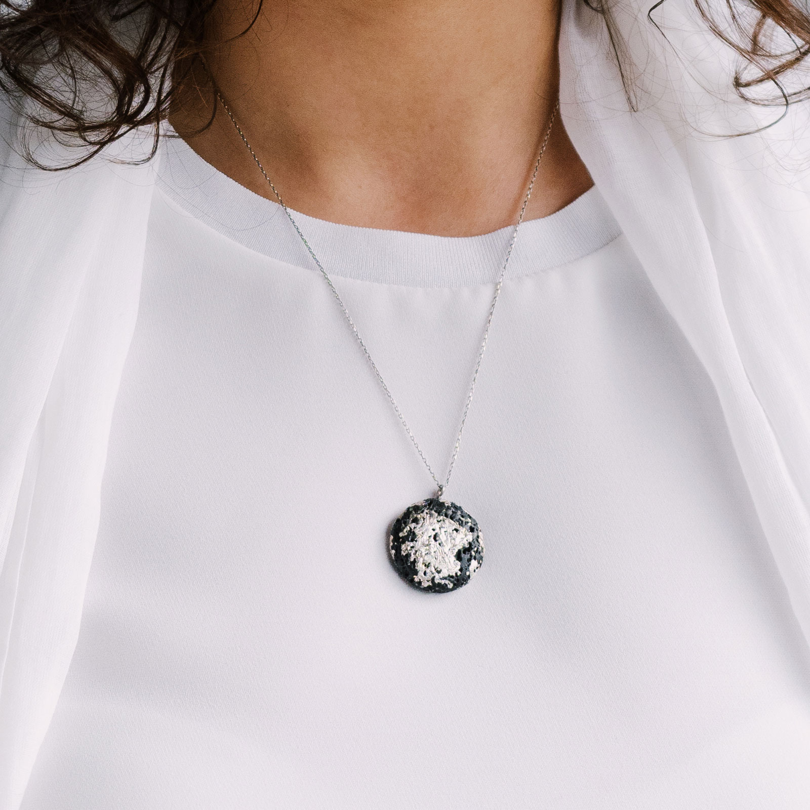 Lava and Silver Moonbeam Necklace | Melt Jewellery