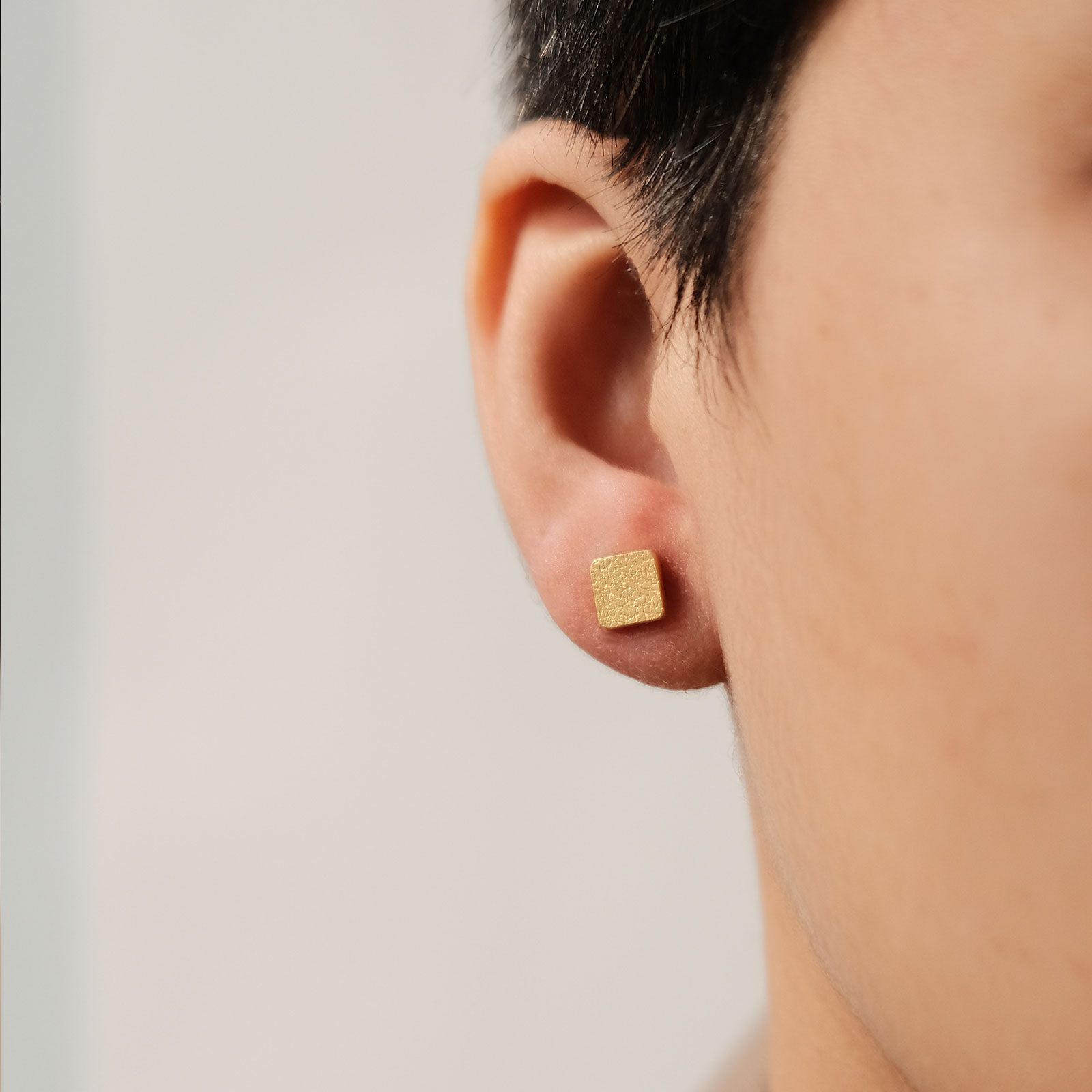 Textured Square Studs | 18KT Gold | Melt Jewellery