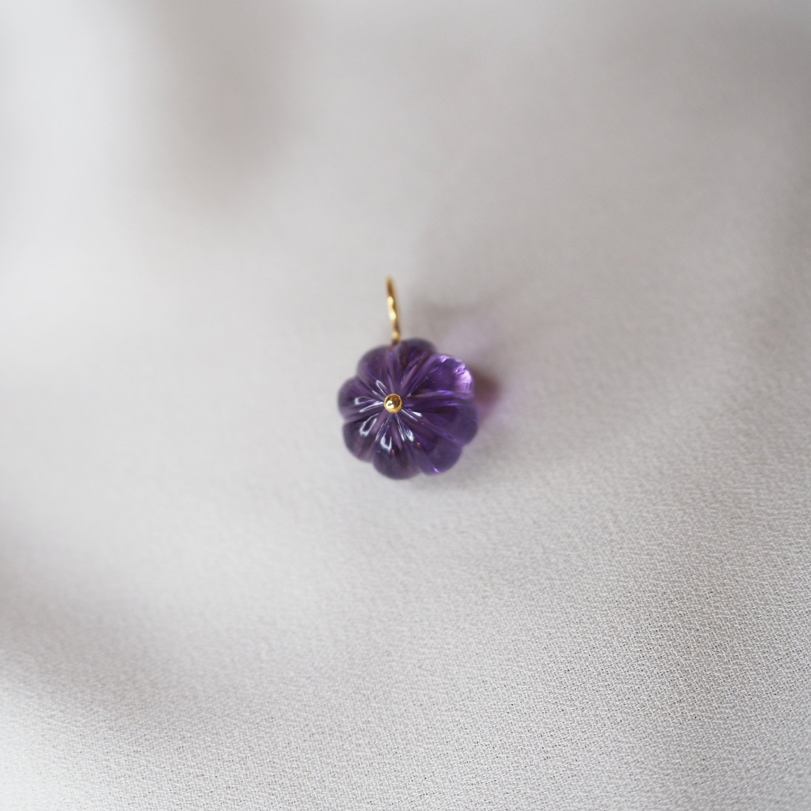 Carved Amethyst Pendant | 18KT Gold - Melt Jewellery