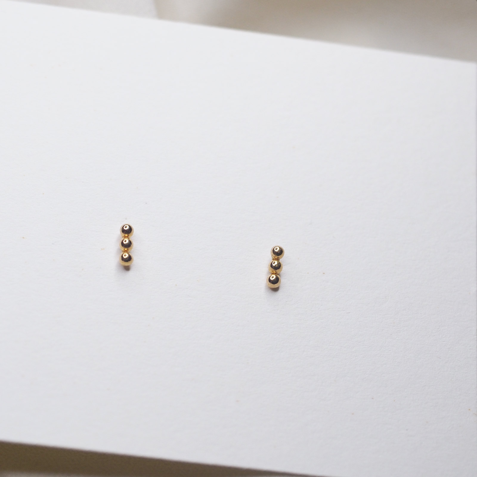 Tiny Dotted Line Studs | 18K Gold - Melt Jewellery